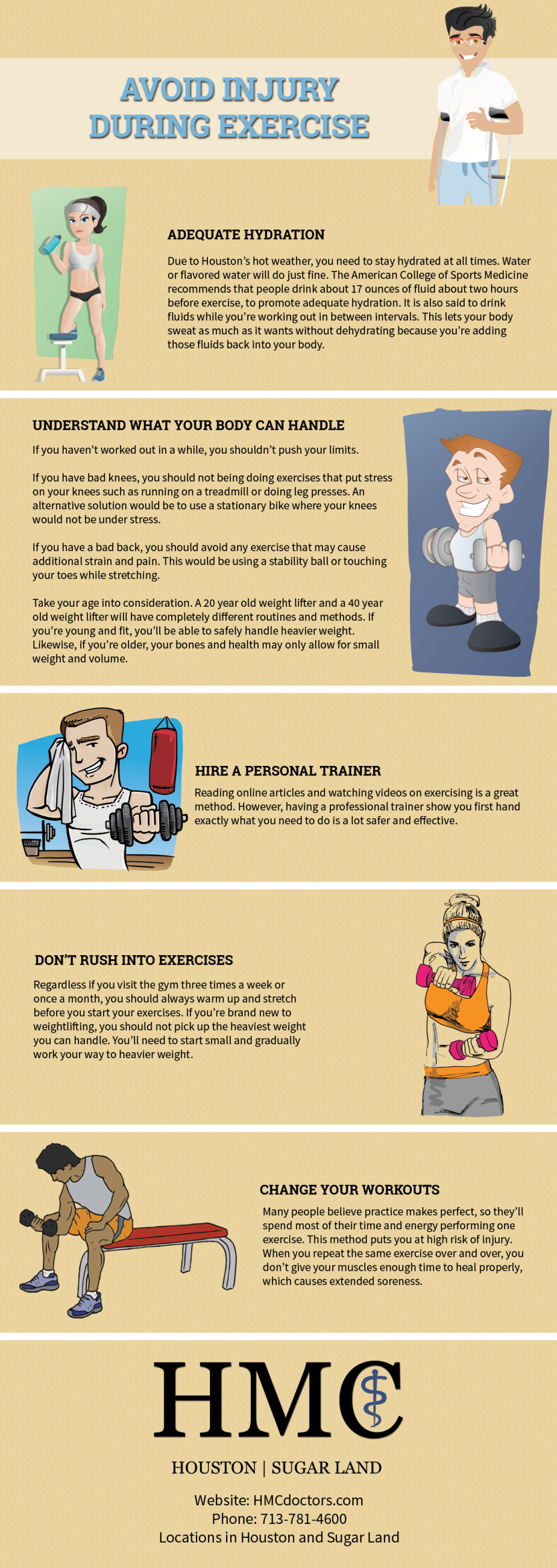 Avoiding Injury During Exercise Infographic – HMC
